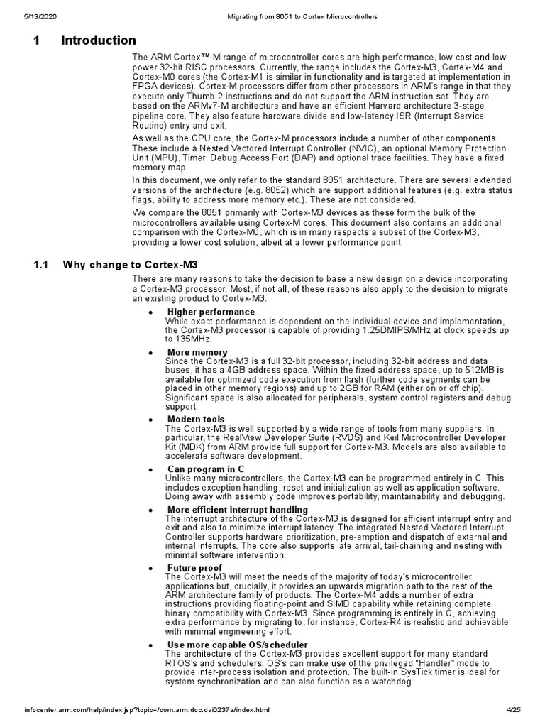 Migrating From 8051 - To - ARM | PDF | Microcontroller | Central ...