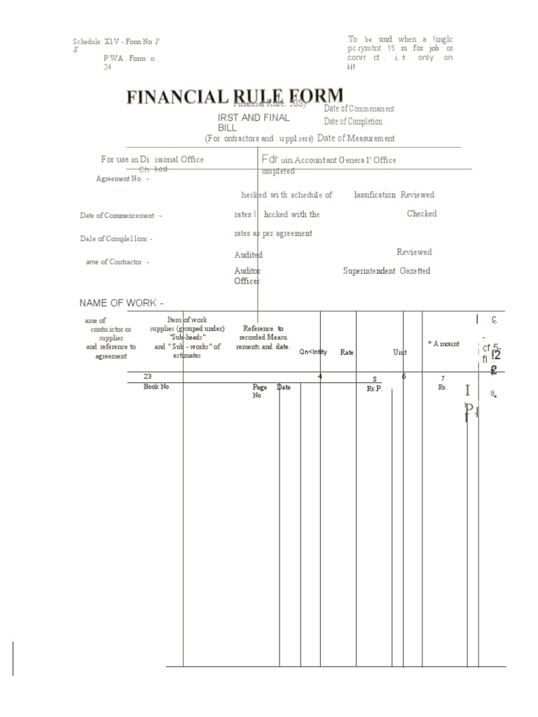 First and Final Bill Form | PDF | Payments | Services (Economics)