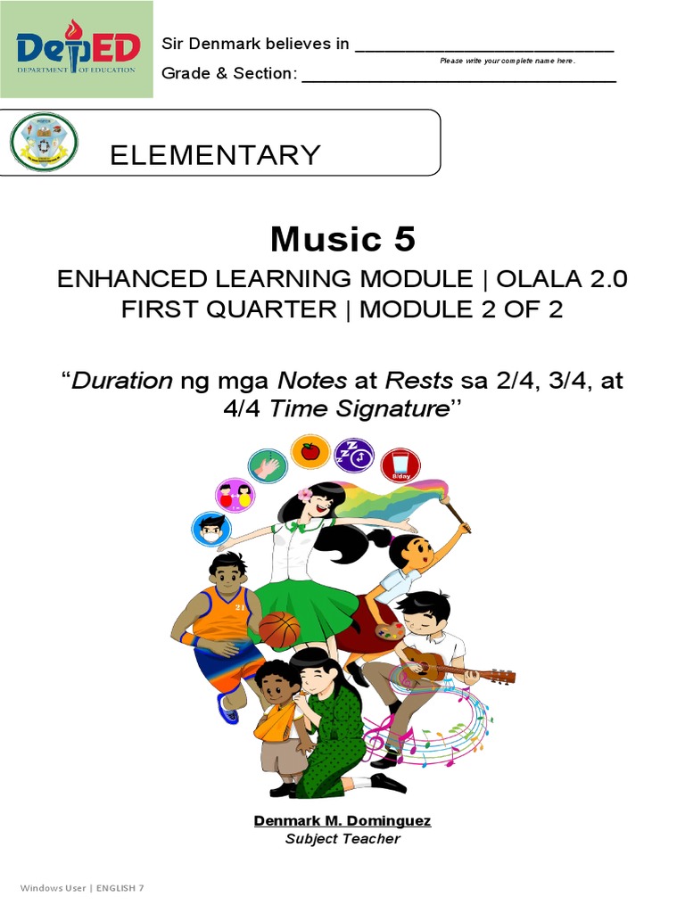 G5 Music Module 2 | PDF | Learning | Cognitive Science