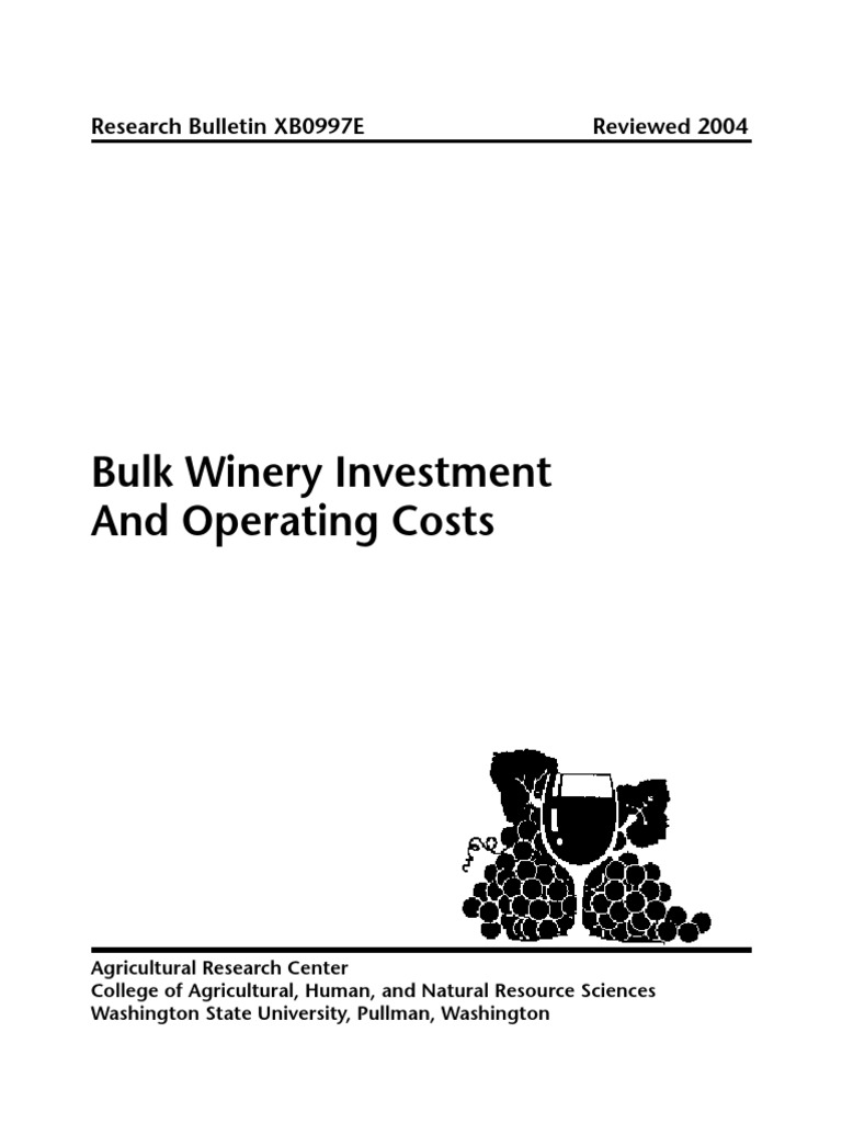 Bulk Winery Investment and Operating Costs | PDF | Winery | Wine