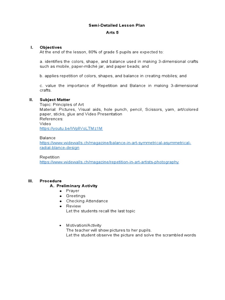 Applying the Principles of Repetition and Balance: A Lesson Plan for ...