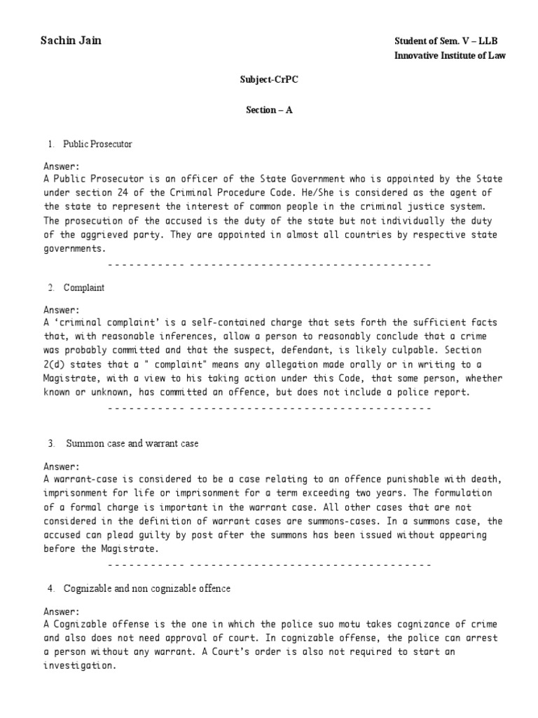 CrPC Overview and Key Provisions | PDF | Bail | Criminal Procedure In South Africa