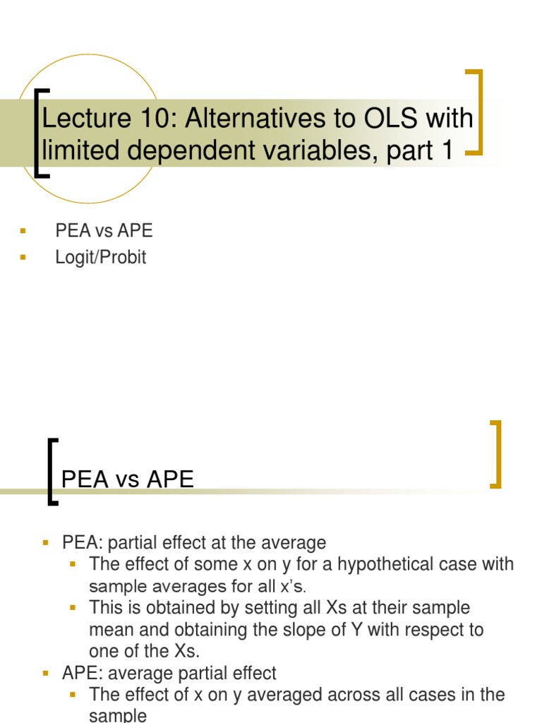 Probit Logit Interpretation Pdf Logistic Regression Regression