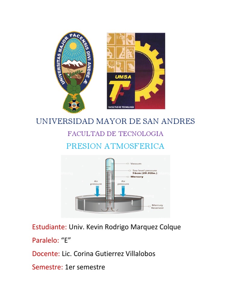Presion Atmosferica | PDF | Atmósfera | Presión atmosférica