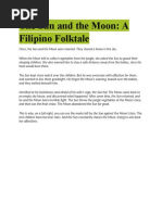 Folktale - The Sun and The Moon | PDF | Poetry
