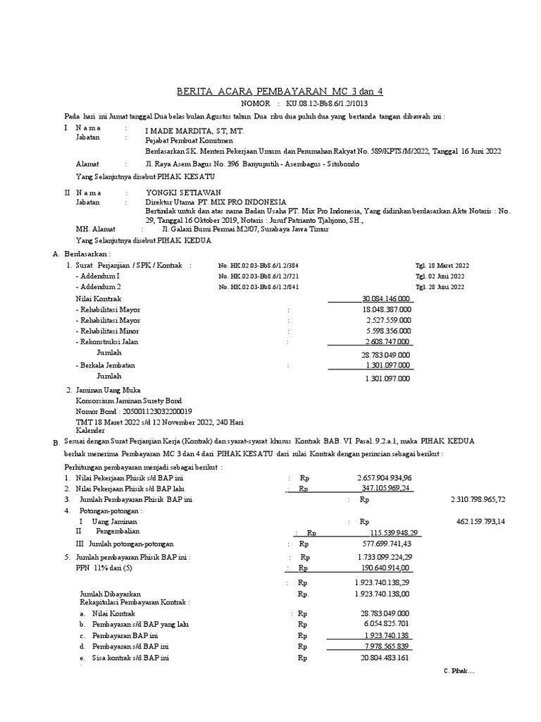 Contoh BAP Longsegment | PDF