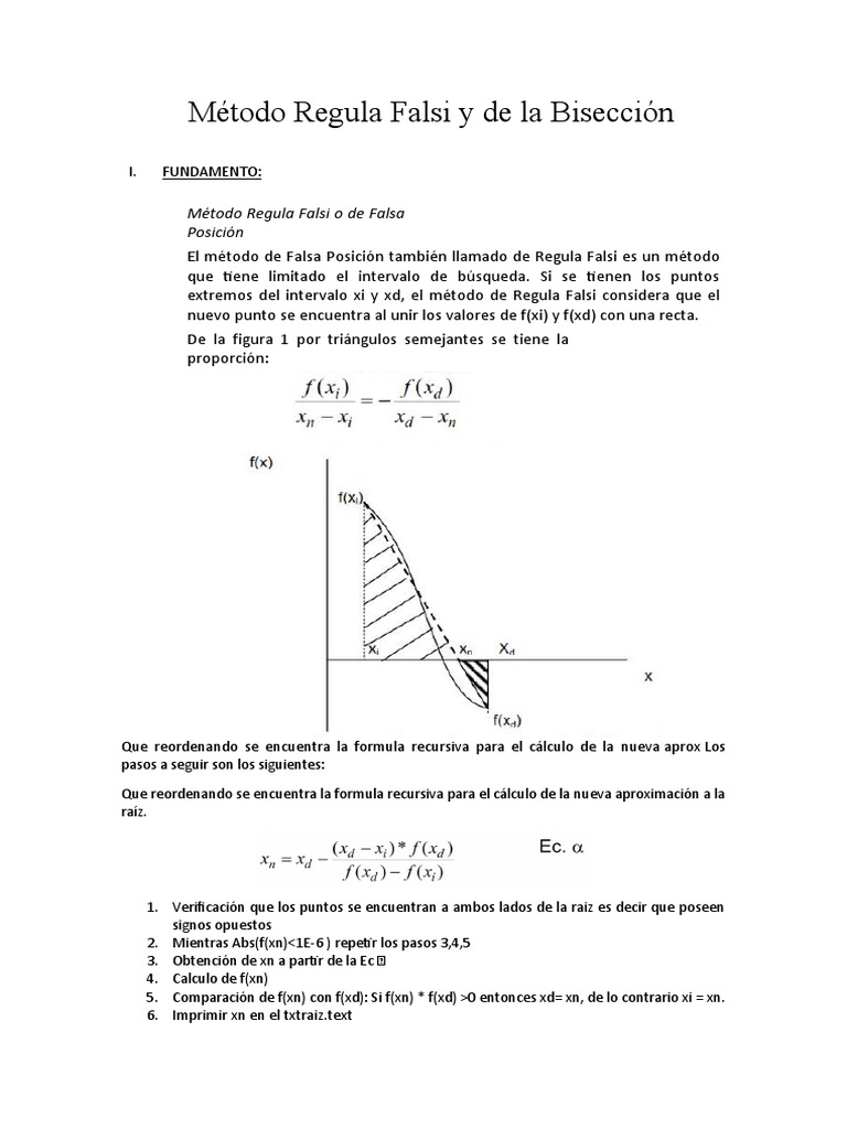 Método Regula Falsi y de La Bisección - Practica | PDF | Algoritmos ...