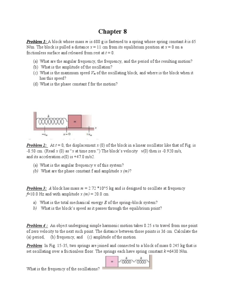 Simple Harmonic Motion Problems | PDF | Oscillation | Motion (Physics)