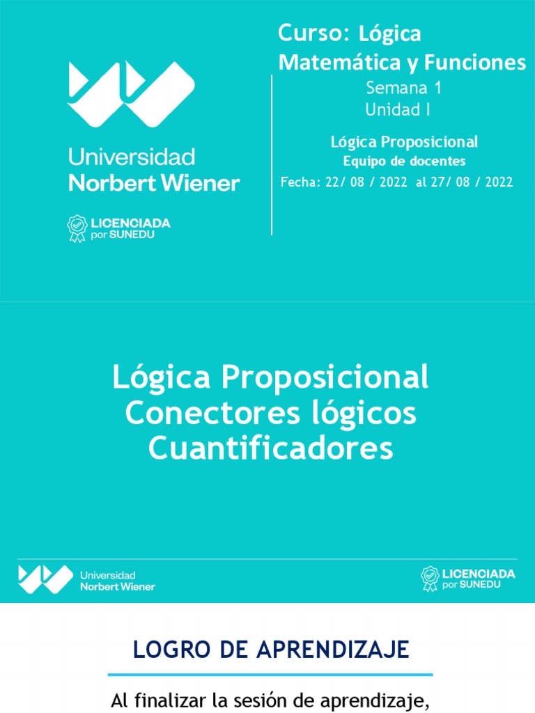 AC2M7. Unidad 1 - Semana 1 - 2022-2 (Freddy) | PDF | Proposición ...