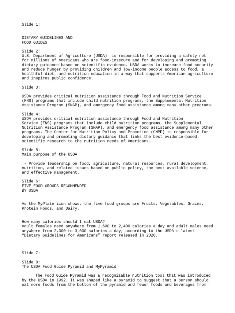 Dietary Guidelines and Food Guides | Download Free PDF | Foods | Nutrition