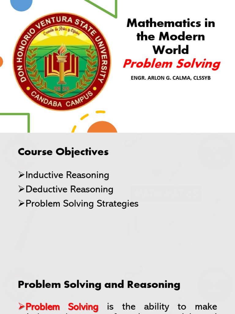 MATHWORLD113 Topic 3 Problem Solving | PDF | Reason | Deductive Reasoning