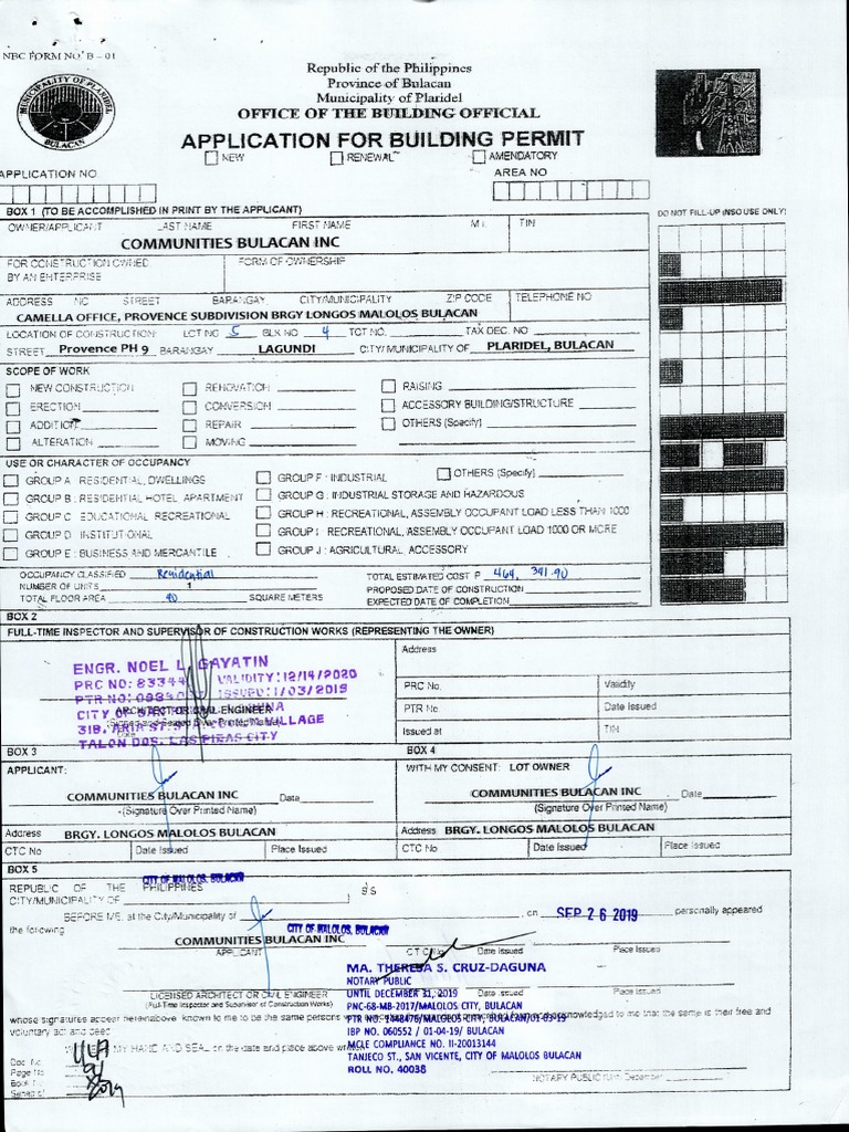 BLDG Permit Sample | PDF