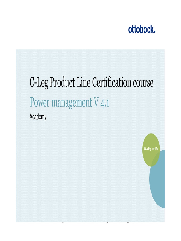 07 - C-Leg - Power Management | PDF | Prosthesis | Lithium Ion Battery