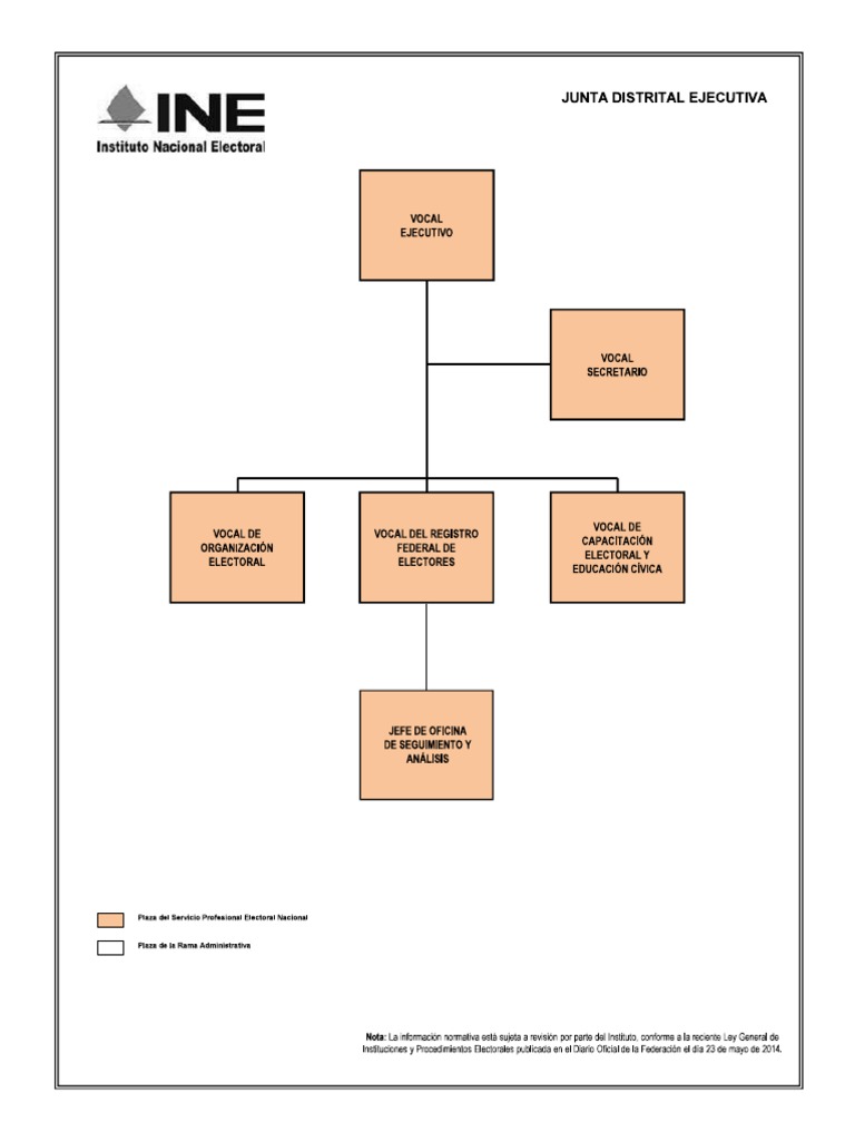 INE Junta Distrital Ejecutiva, Estructura | PDF