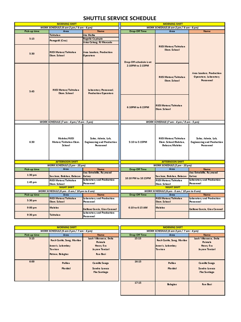 2 Shuttle Service Schedule Updated 16.06.20 | PDF | Methodology ...