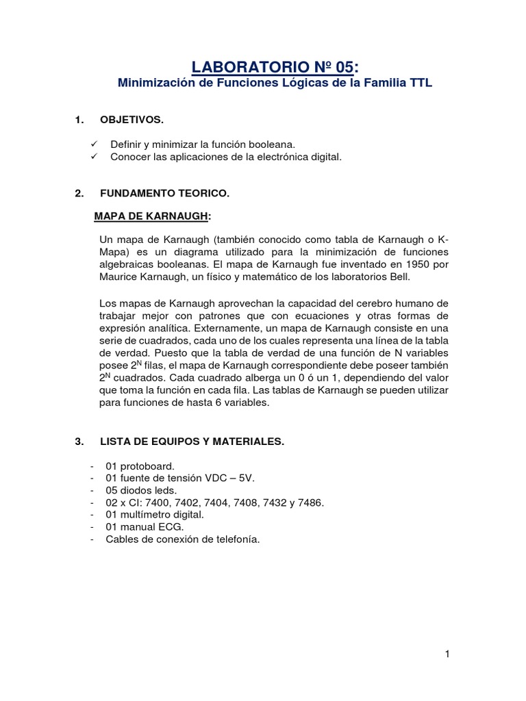 Minimización de Funciones Lógicas TTL | PDF | Puerta lógica | Lógica matemática