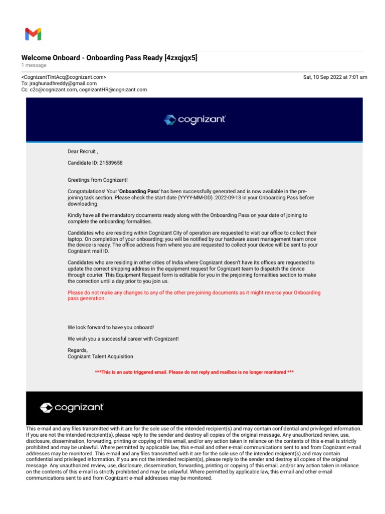 Gmail - Welcome Onboard - Onboarding Pass Ready (4zxqjqx5) | PDF | Information Technology ...
