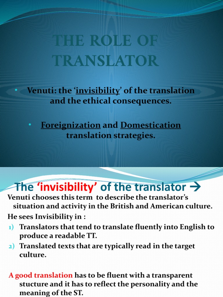 The Role of Translator | PDF | Translations | Sociology