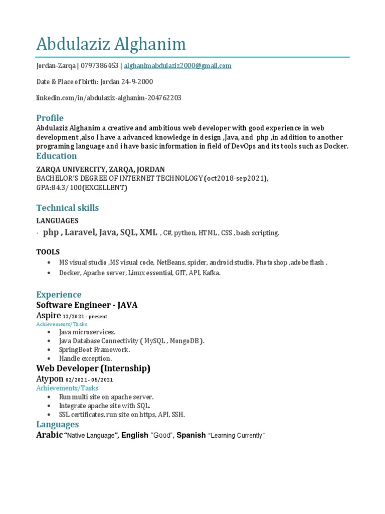 Abdulaziz Alghanim CV 10s.pdf-1 | PDF | Computers