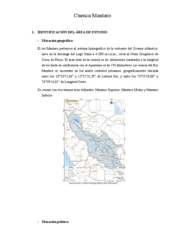 Características de la Cuenca Mantaro | PDF