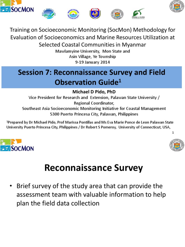 Session 7 Reconnaisance Survey Field Observation 02jan2014 | PDF | Agriculture | Coast