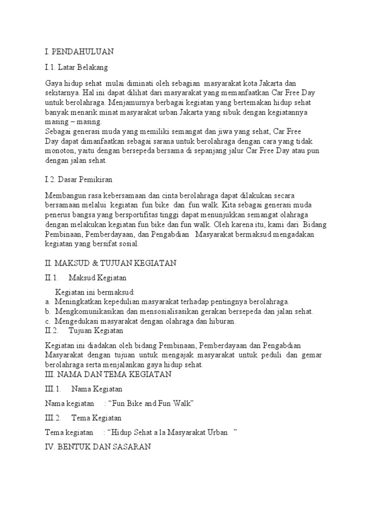 Proposal Fun Walk | PDF | Ilmu Sosial | Perjalanan