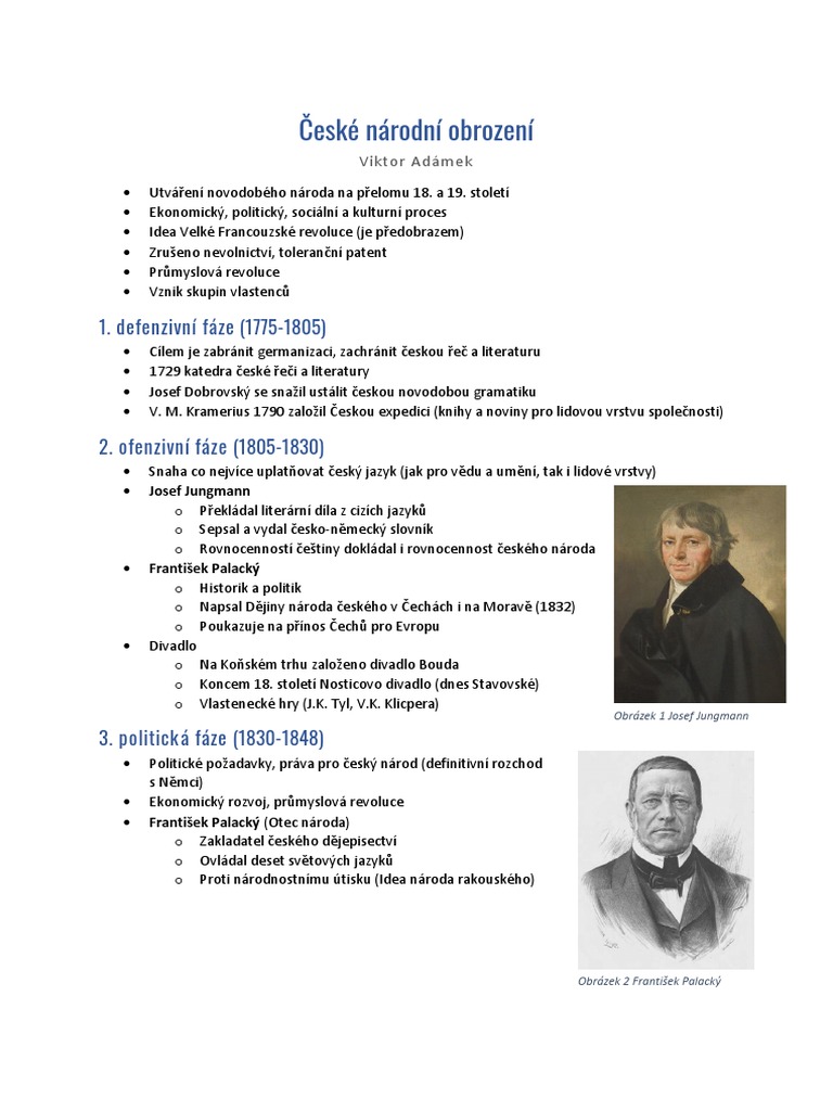 České Národní Obrození - Adámek | PDF