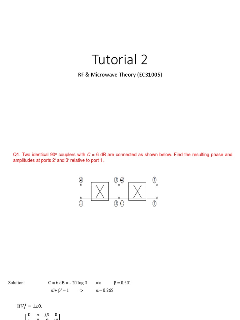 Tutorial 2 - Solutions | PDF | Wireless | Electrical Engineering Tutorial 2 - Solutions | PDF | Wireless | Electrical Engineering