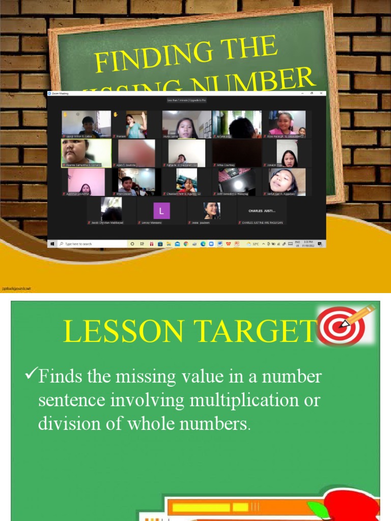 Finding The Missing Number in A Number Sentence | PDF | Teaching ...