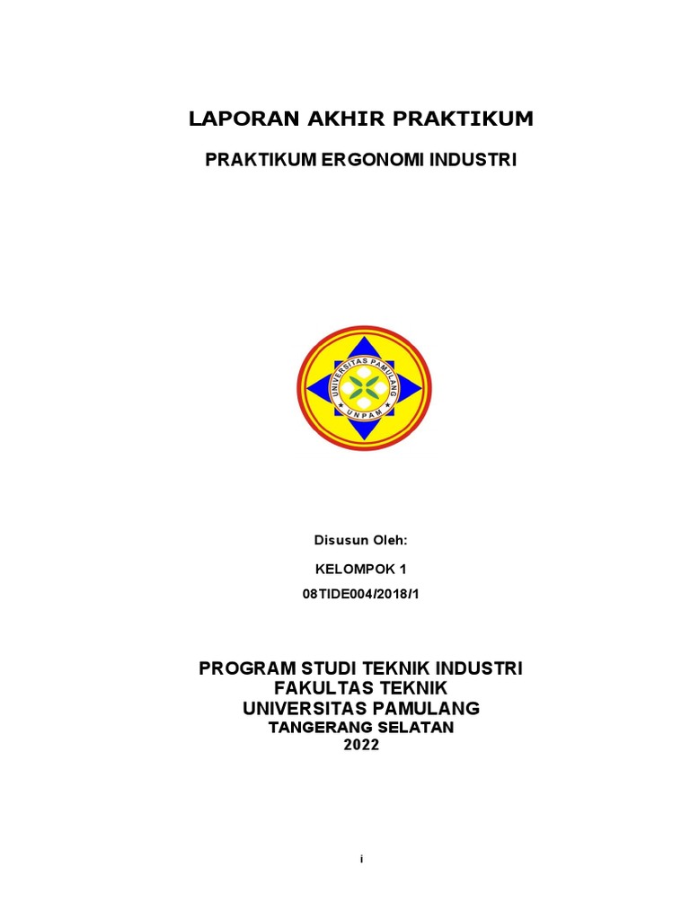 Laporan Ergonomi Kel 1 | PDF