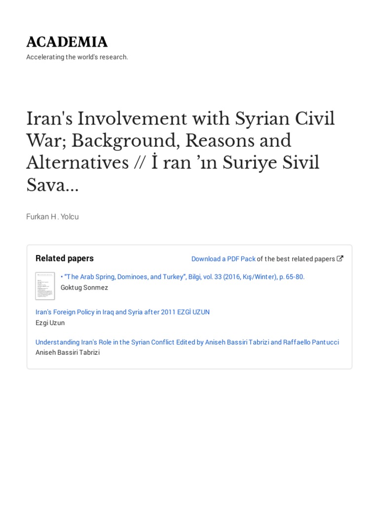 Irans Involvement With Syrian Civil War-with-cover-page-V2 | PDF ...