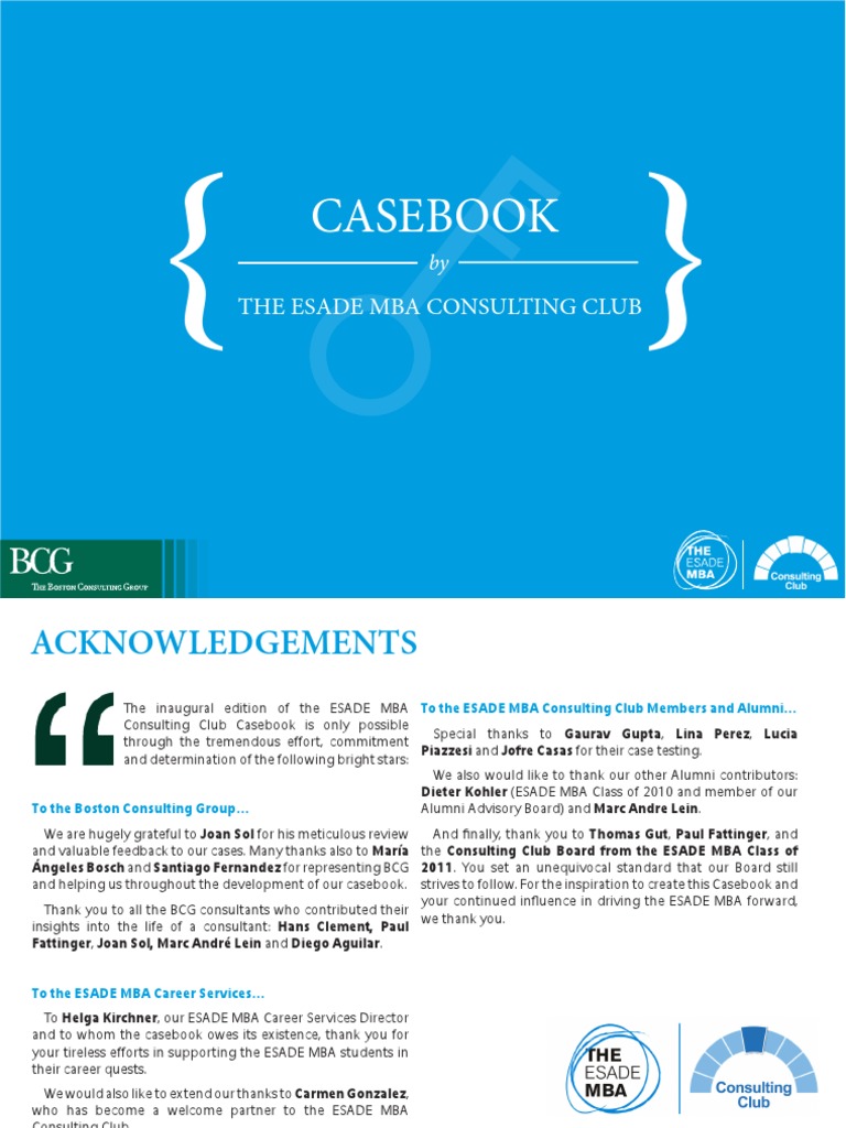 ESADE MBA Consulting Club Case Book | PDF | Valuation (Finance) | Net ...