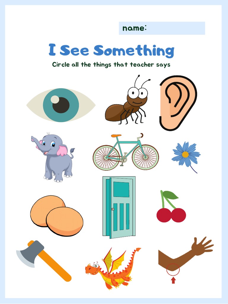 I See Something Worksheet | PDF