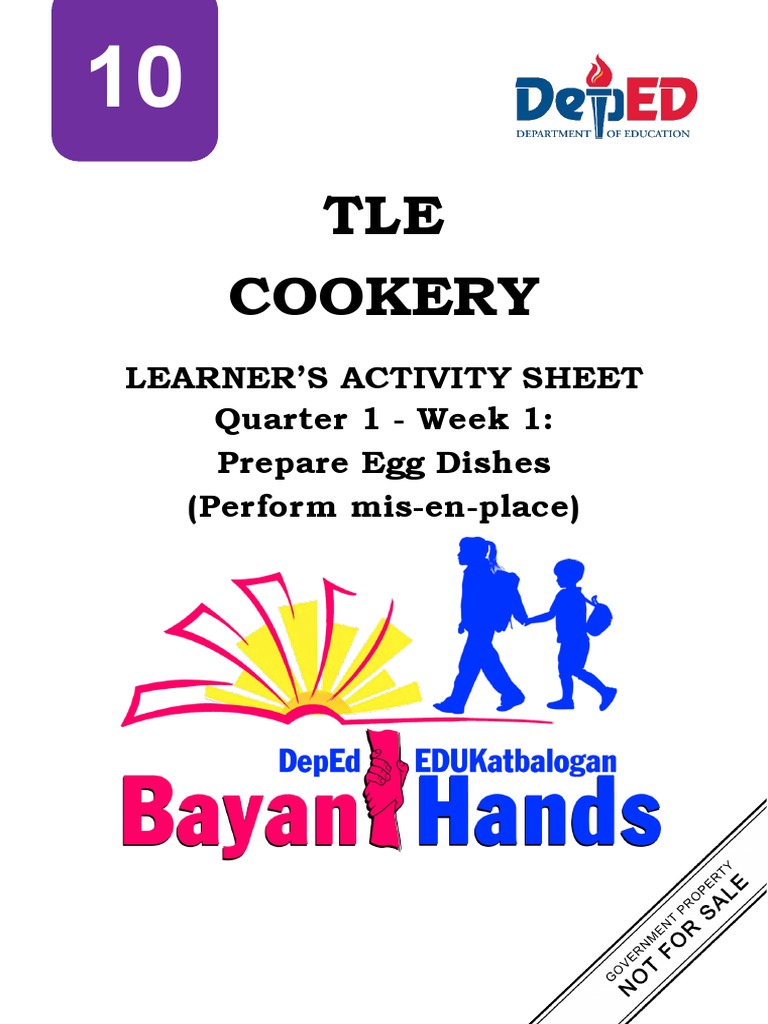 Cookery 10 Q1 LAS Week1 | PDF | Dishwasher | Egg As Food