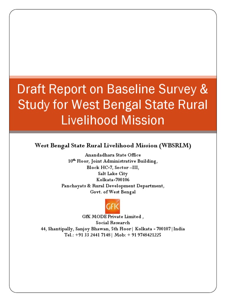 West Bengal Baseline Survey Report | PDF | Poverty | Poverty & Homelessness