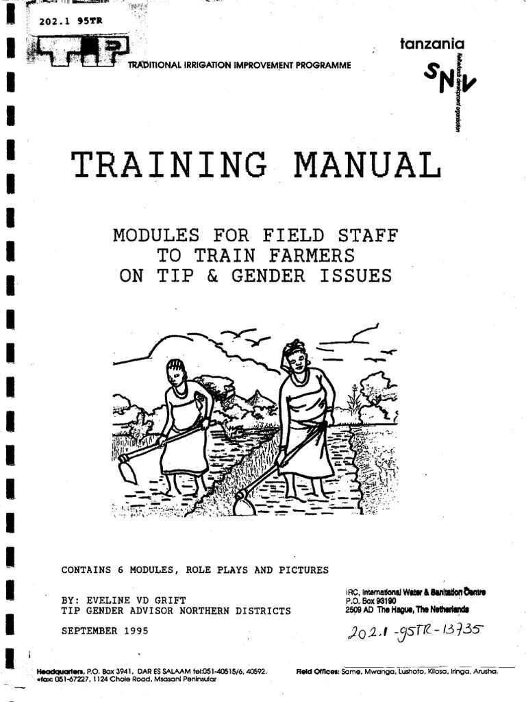 Training Manual: Modules For Field Staff To Train Farmers On Tip ...