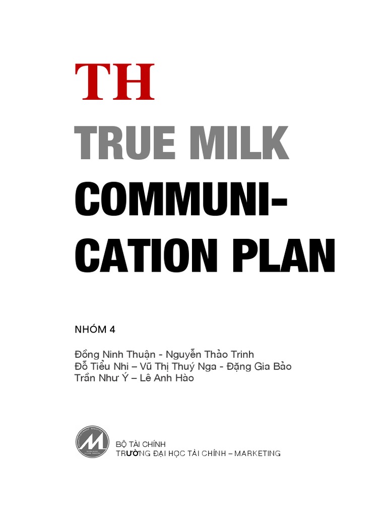 TH True Milk Comunication Plan | PDF