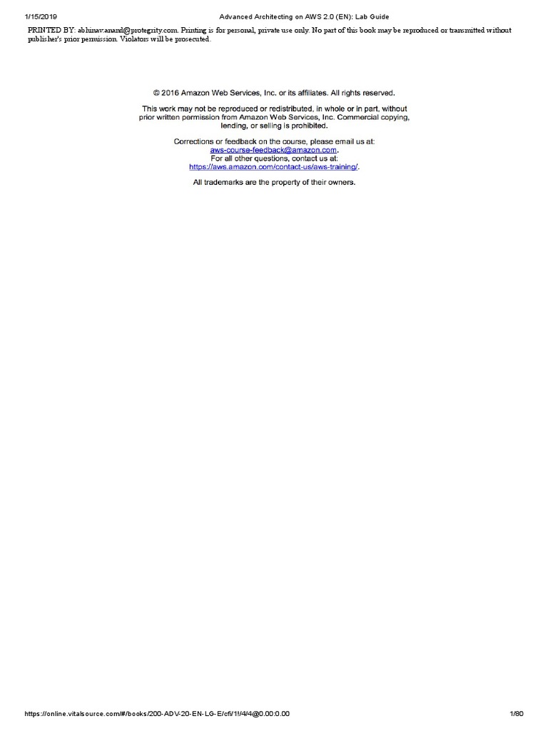 VitalSource - Advanced Architecting On AWS 2.0 (EN) - Lab Guide | PDF ...