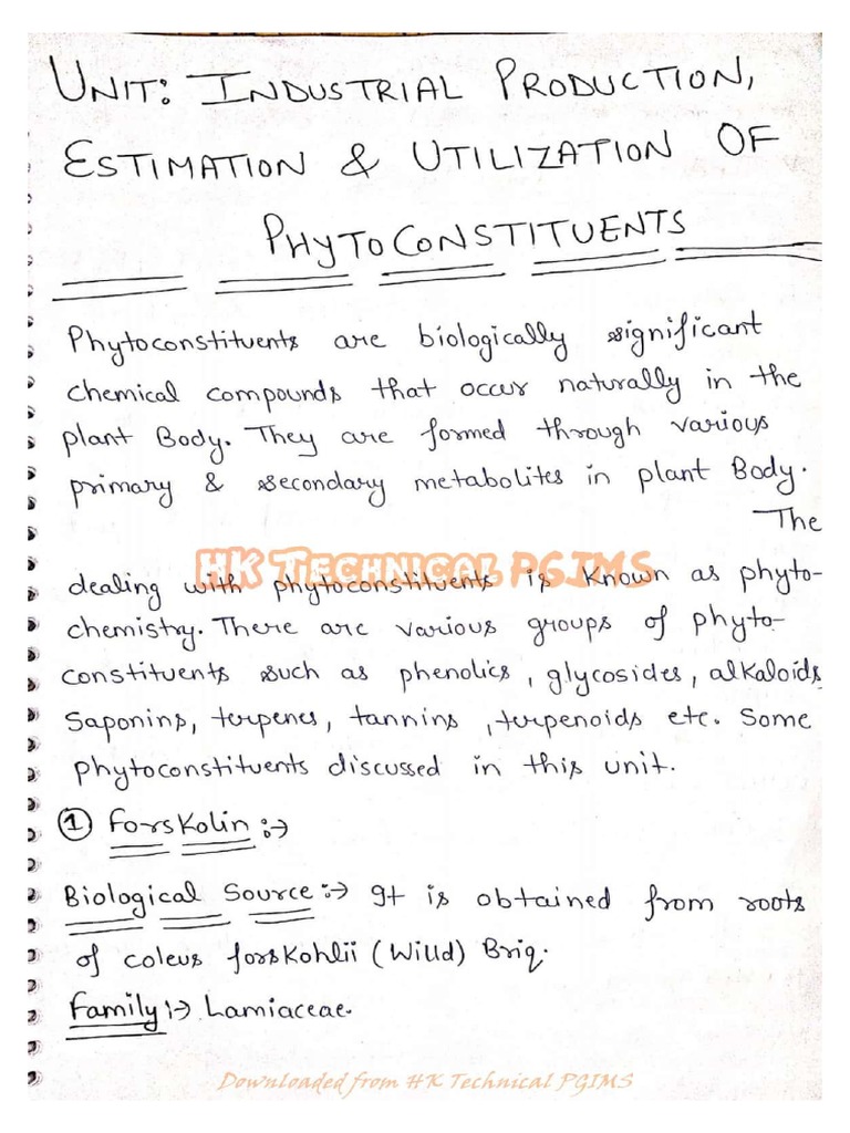 Pharmacognosy-II-Unit-4 - HK - Technical - PGIMS | PDF