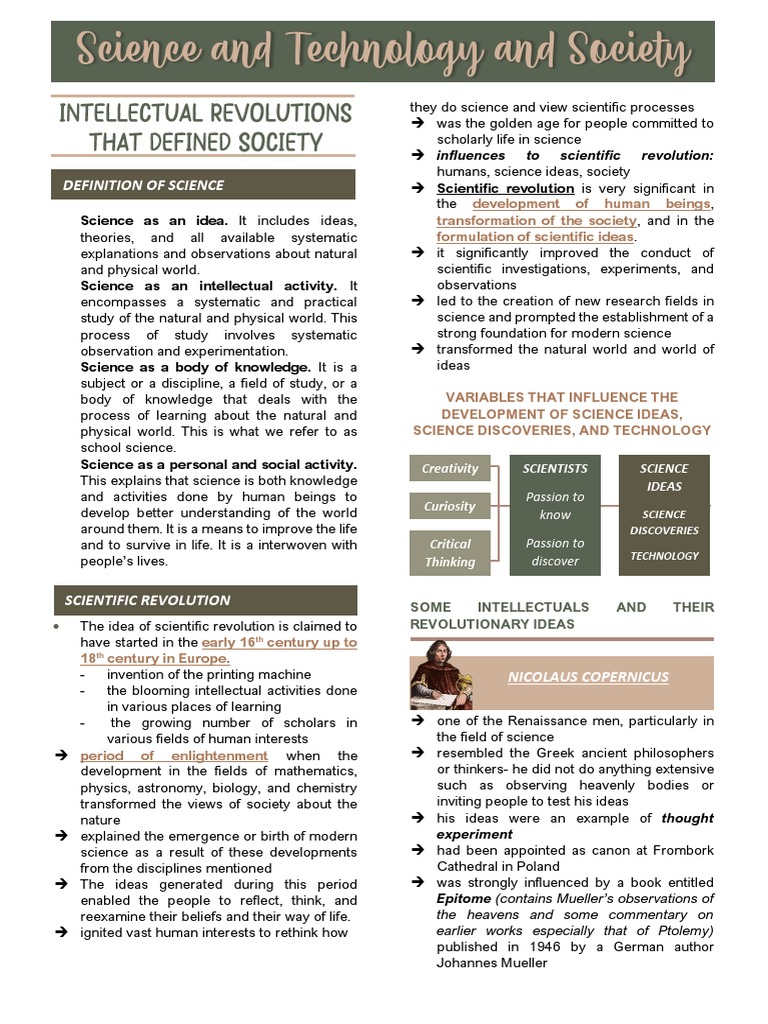 Science, Technology, and Society Complete Lecture Notes | PDF | Science ...