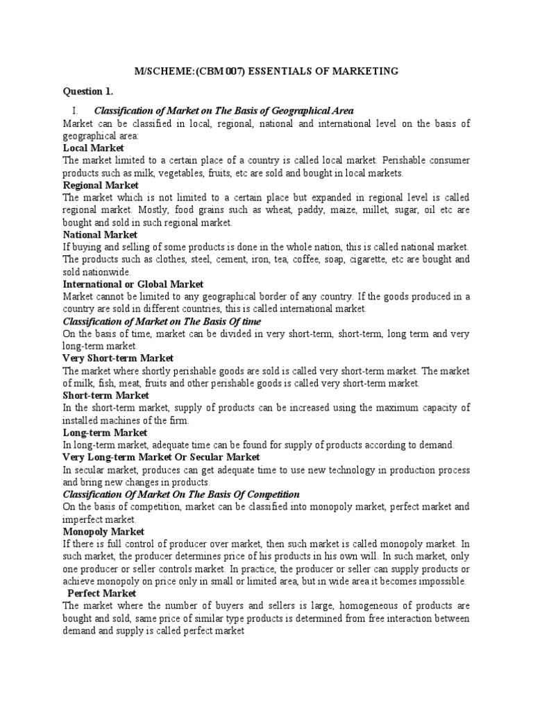 M-Scheme Essentials of Marketing | PDF | Marketing | Sales