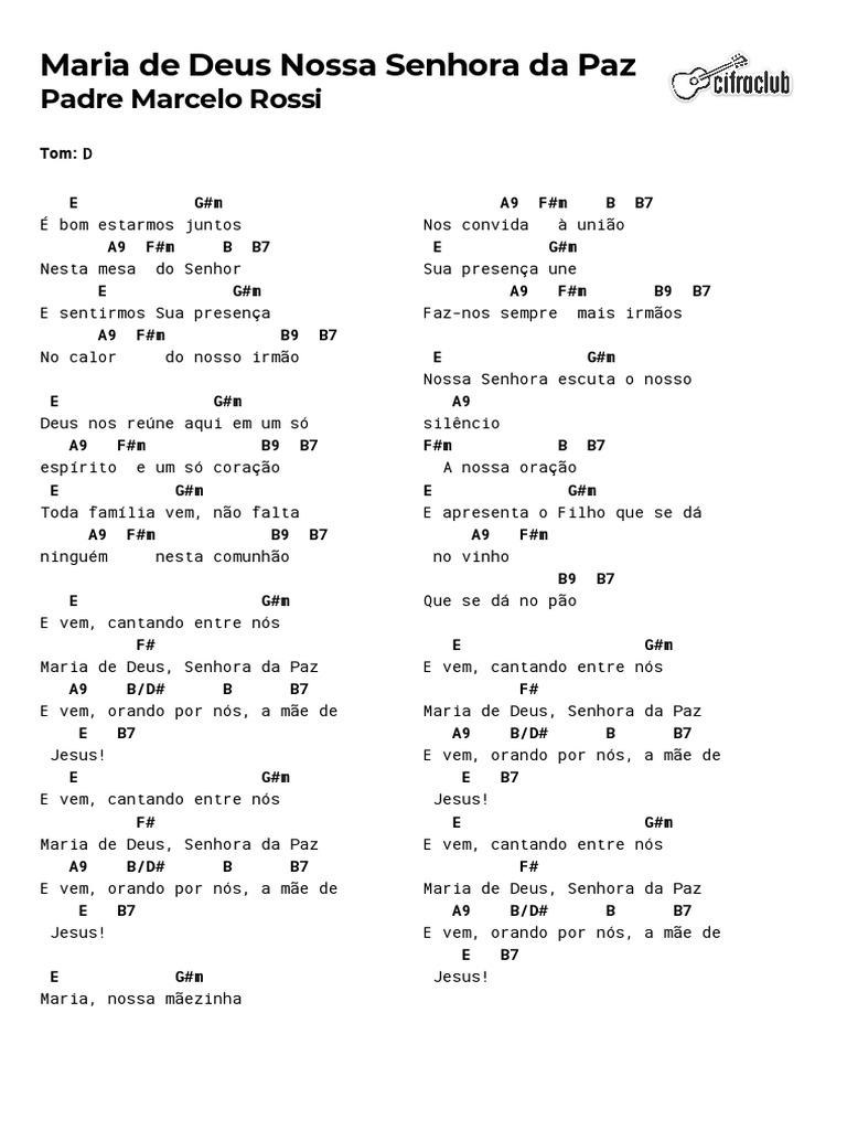 Maria de Deus Senhora Da Paz | PDF