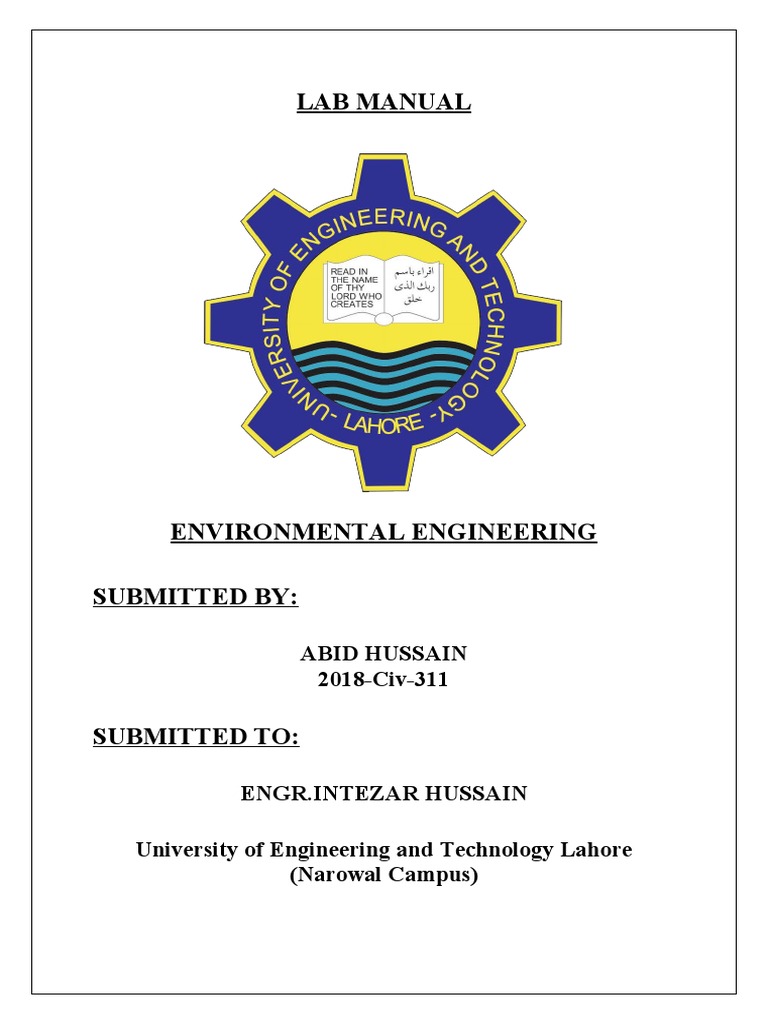 EE LAB Manual (2018-Civ-311) Updtaed | PDF | Ph | Chemistry