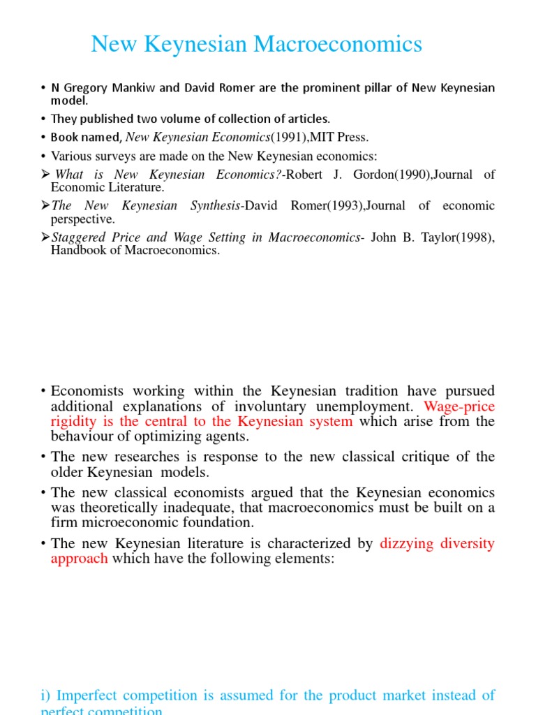 New Keynesian Macroeconomics | PDF | New Keynesian Economics | Nominal ...