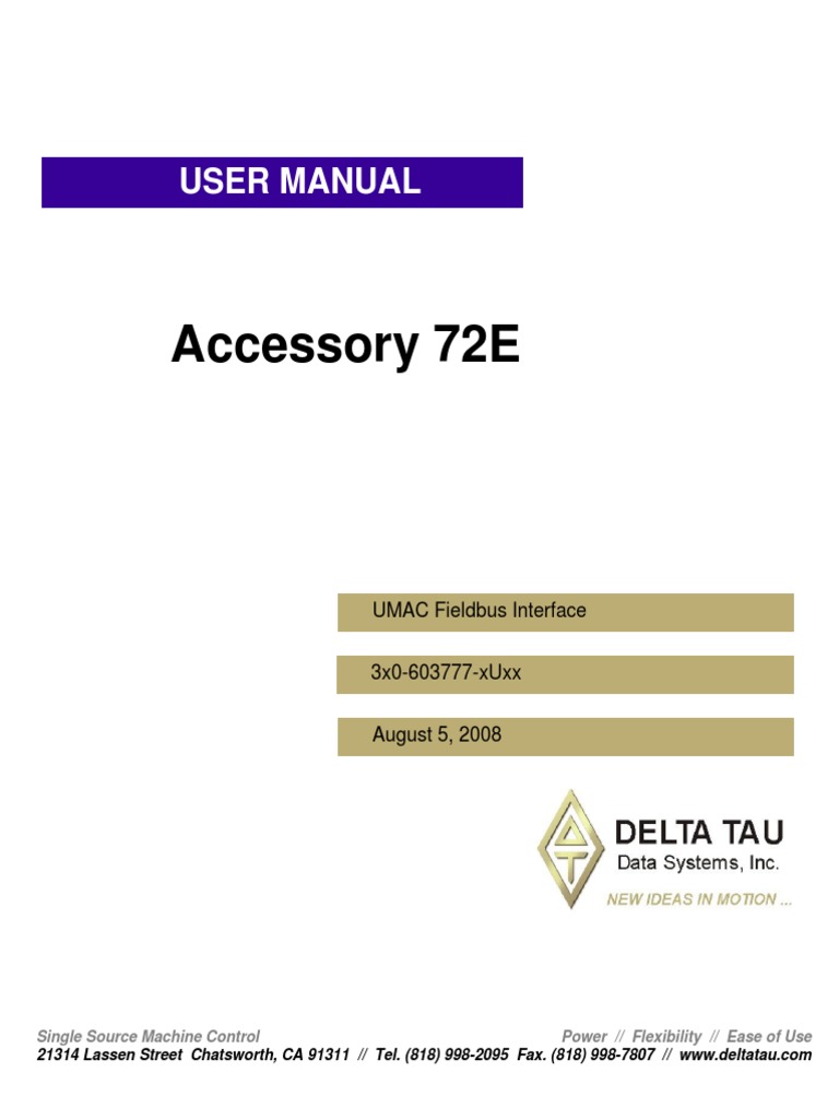 Delta Tau Acc-72E | PDF | Personal Computers | Interface (Computing)