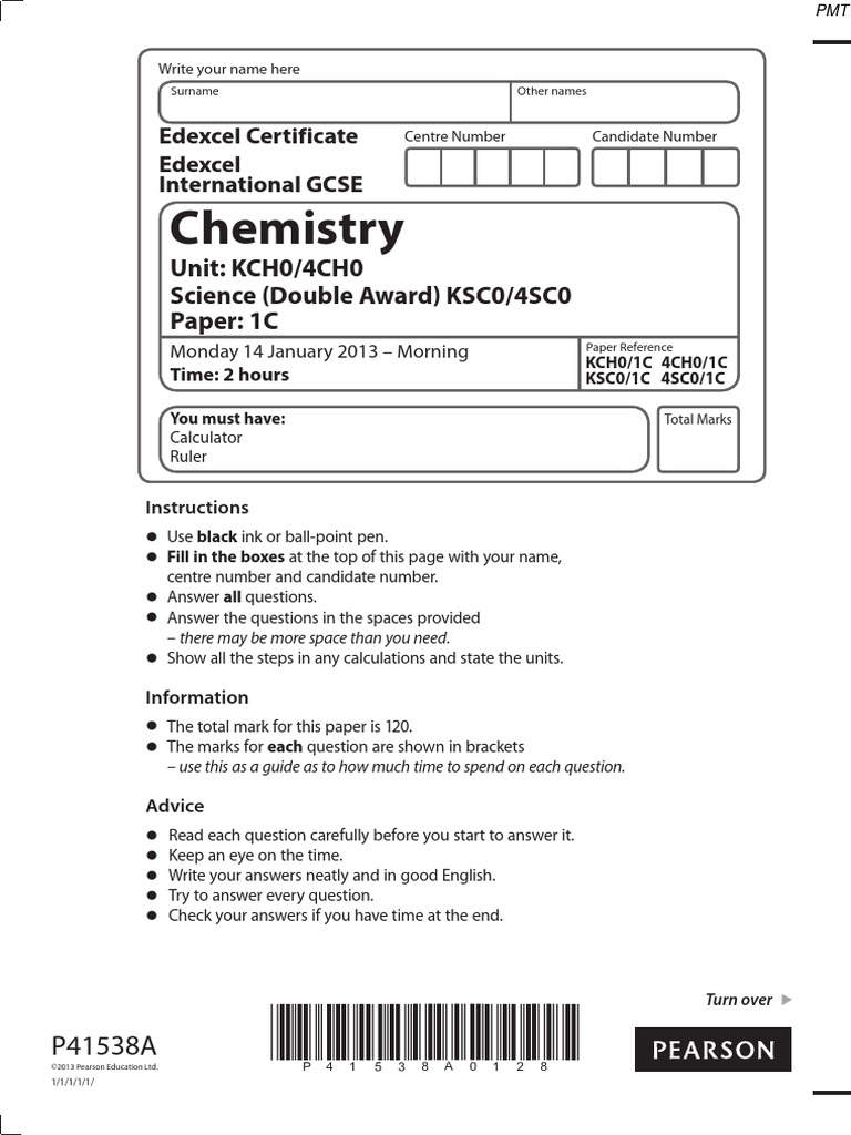January 2013 QP - Paper 1C Edexcel Chemistry IGCSE | PDF | Atoms ...