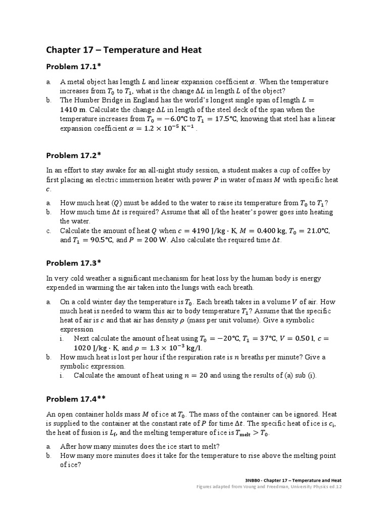 University Physics Problems Chapter 17 | PDF | Atmosphere Of Earth | Thermal Conductivity