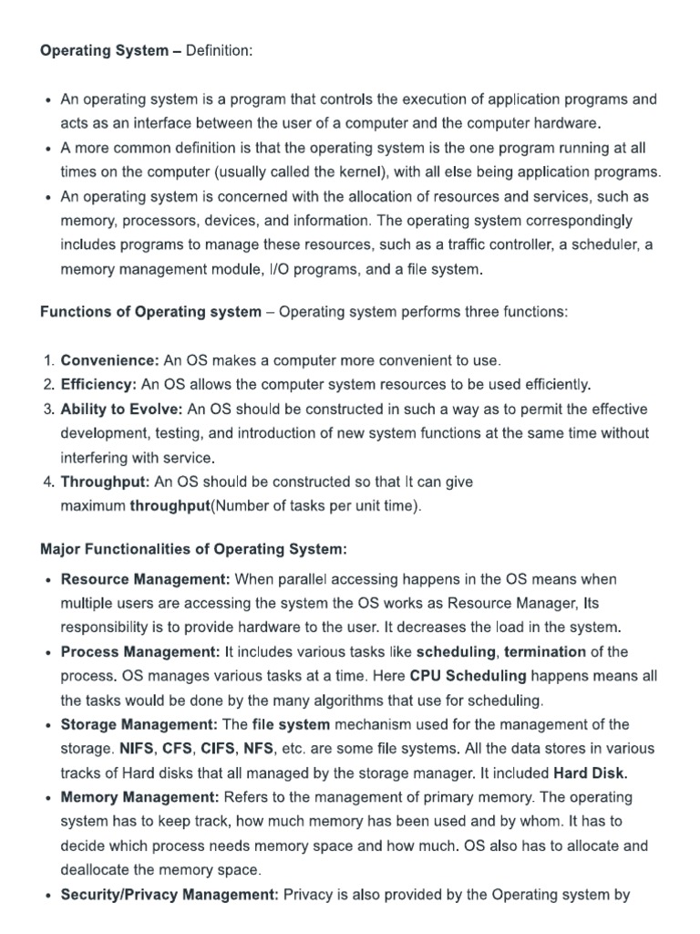Chapter 2 Concept Of An Opertaing System Pdf