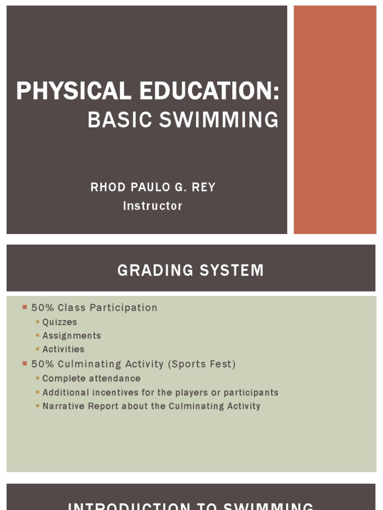 GMC PE Basic Swimming | PDF | Swimming | Physical Fitness