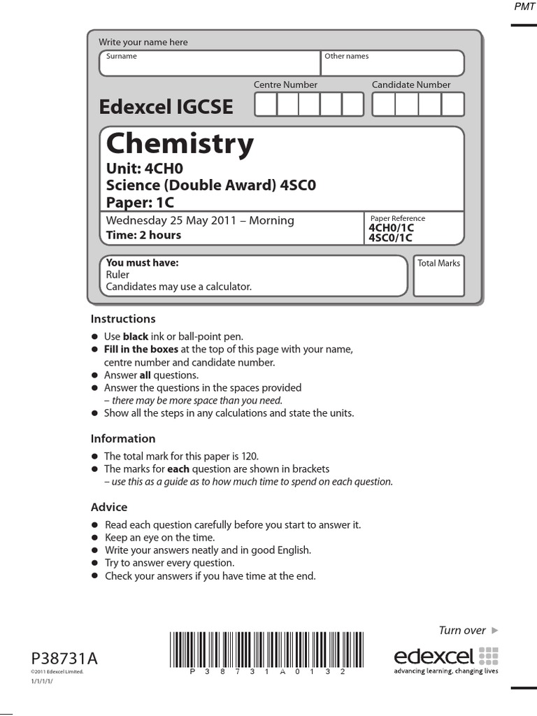 June 2011 QP - Paper 1C Edexcel Chemistry IGCSE | PDF | Atoms ...